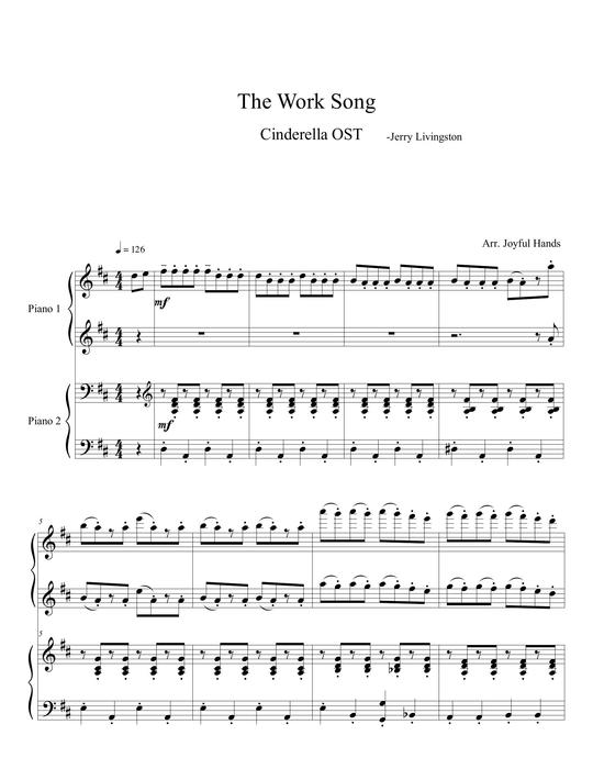 악보 > 신데렐라 OST - The work song (4 hands) by Joyfulhands
