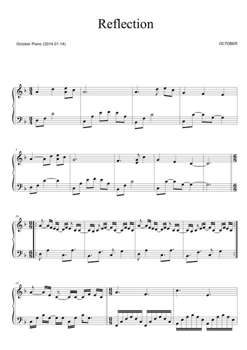 악보 > 악토버 (OCTOBER) - Reflection