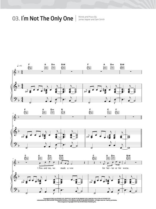 악보 > Sam Smith - I'm Not The Only One (피아노 3단) by 태림스코어