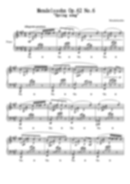 악보 > F. Mendelssohn (멘델스존) - Song without words Op.62 No.6 (봄 노래) by JUNPIN