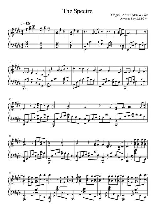 악보 > Alan Walker - The Spectre by chopiano