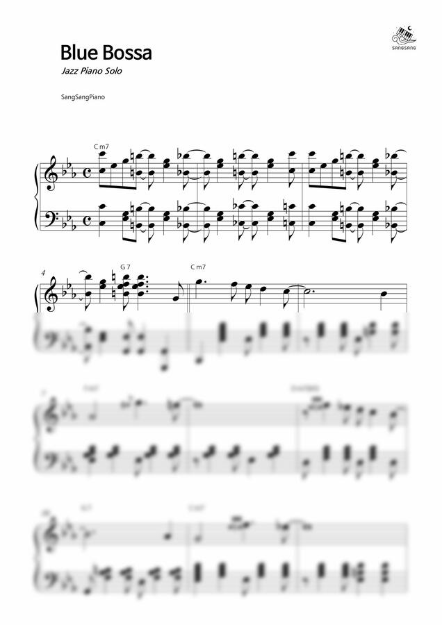 악보 > Blue Bossa (재즈피아노 솔로) by 상상피아노