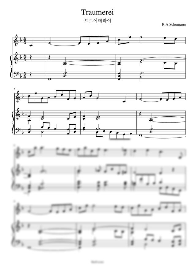 악보 > R. Schumann (슈만) - Kinderszenen - VII. Traumerei (트로이메라이) by BeeO