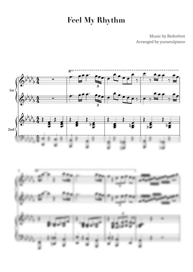 악보 > 레드벨벳 - Feel My Rhythm (4hands) by 윤슬피아노