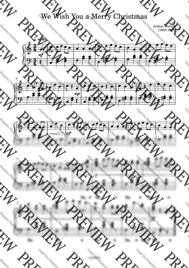 악보 > Arthur Warrell - We Wish You a Merry Christmas by JUNPIN
