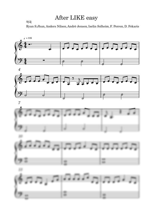 악보 > IVE (아이브) - After LIKE (쉬운 악보) by 쌤써니