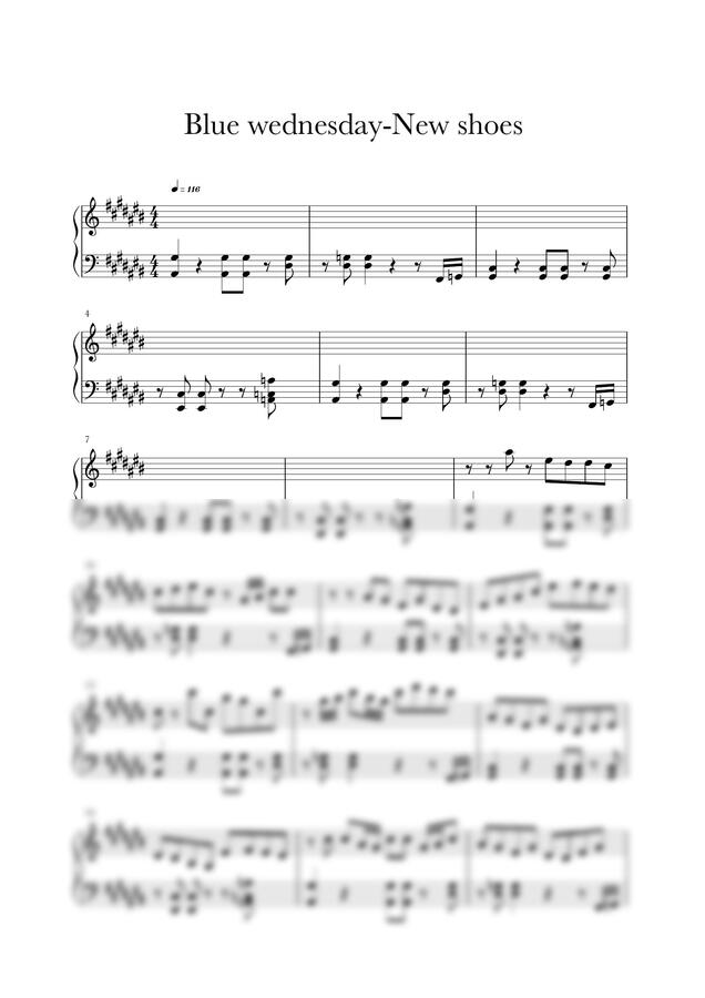 악보 > New shoes - Blue wednesday (원곡중급)