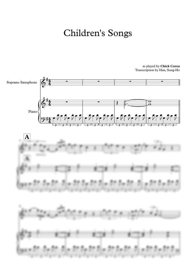 악보 > Chick Corea - Children Songs by All for Unknown, Unknown for All