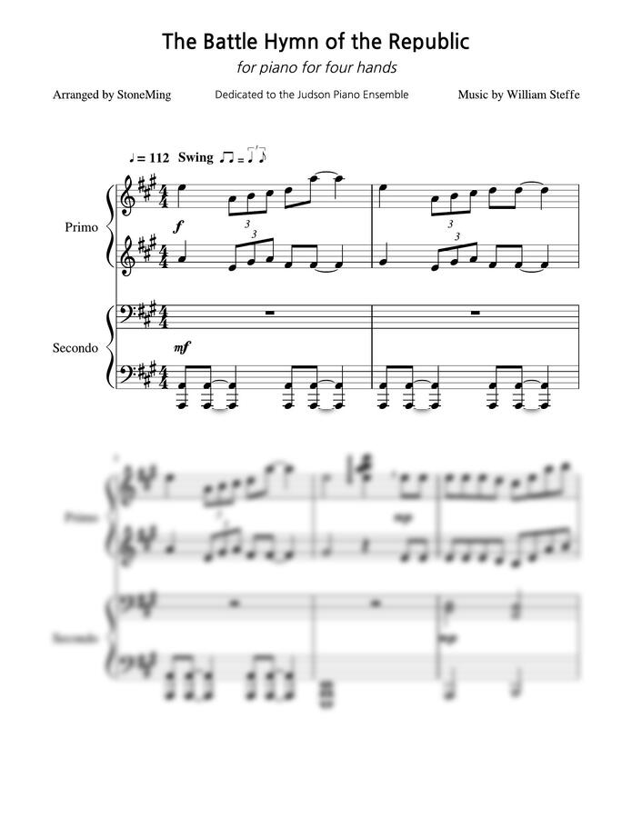 악보 > William Steffe - 마귀들과 싸울지라 (The Battle Hymn of the Republic) (4 ...