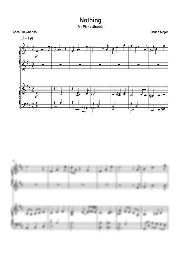 악보 > Bruno Major - Nothing (4hands) by 코코엘리