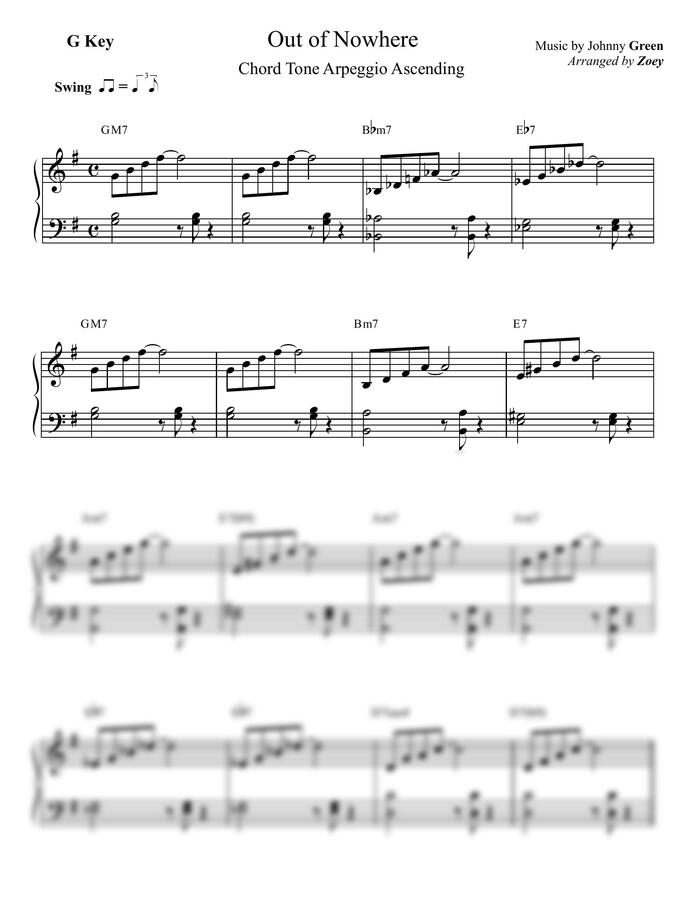 악보 > Johnny Green - Out of Nowhere by Zoey