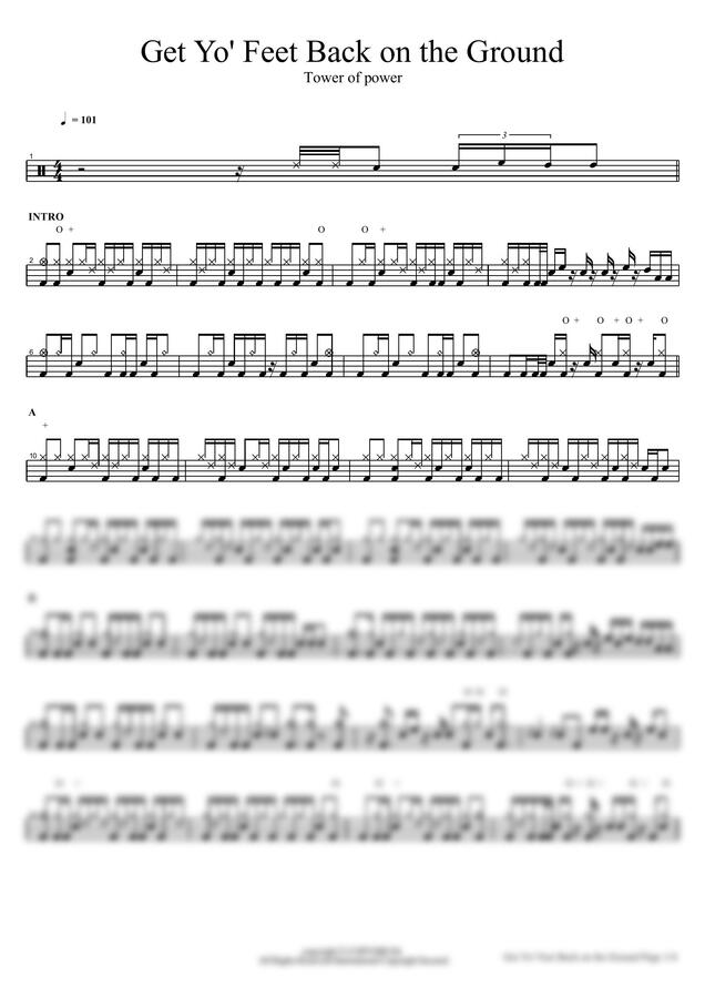 악보 > Tower of power - Get Yo' Feet Back on the Ground by COPYDRUM