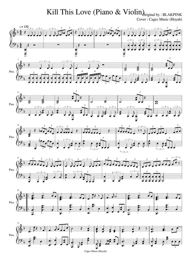 악보 > BLACKPINK (블랙핑크) - Kill This Love (Piano & Violin Cover) by Cages ...