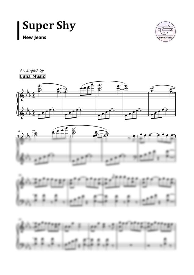악보 > New Jeans - Super Shy (원곡에 충실) by 루나뮤직