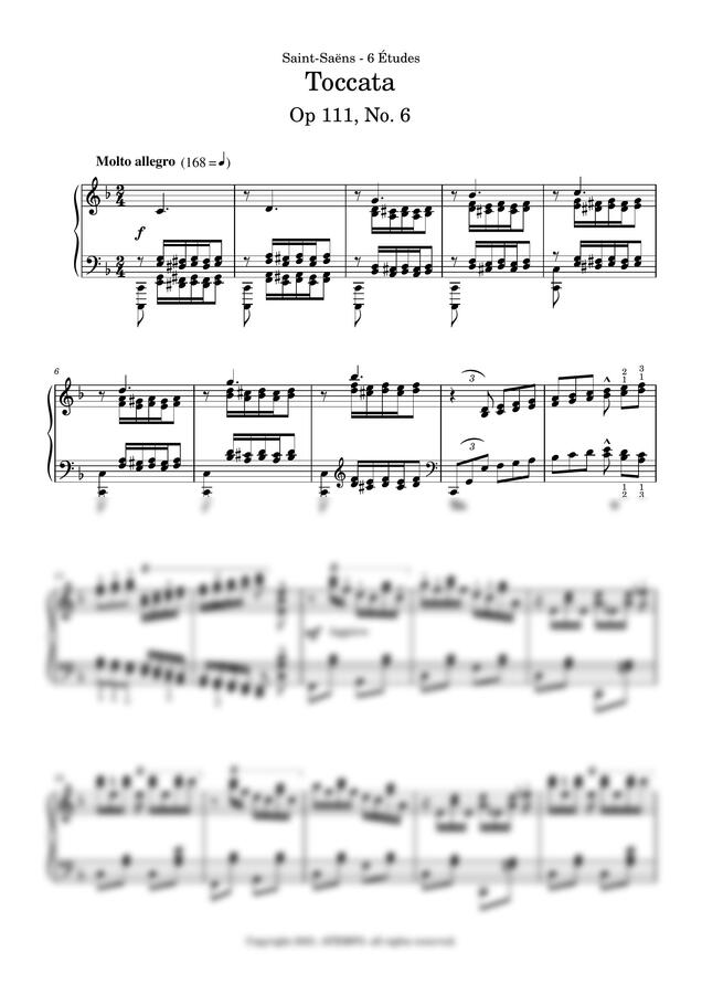 악보 > Saint-Saëns - Étude Op.111 No.6 'Toccata' by 아템포
