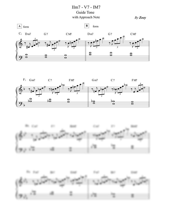 악보 > Zoey - Approach Note w/Guide Tone