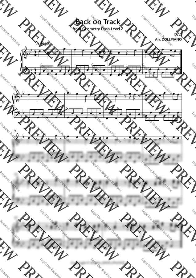 악보 > DJVI - Back on Track (Easy ver.) by DOLLPIANO