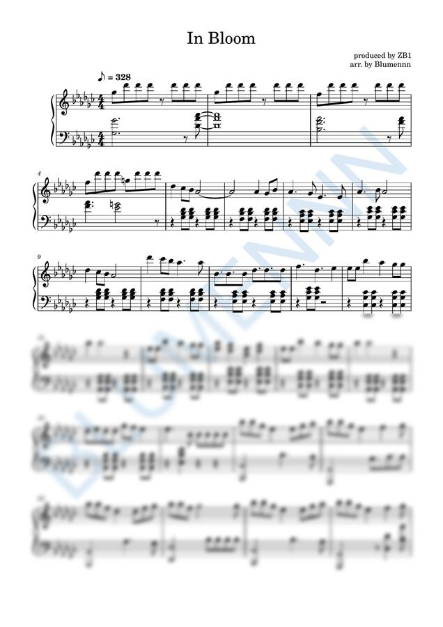 악보 > ZEROBASEONE (제로베이스원) - In Bloom by Blumennn
