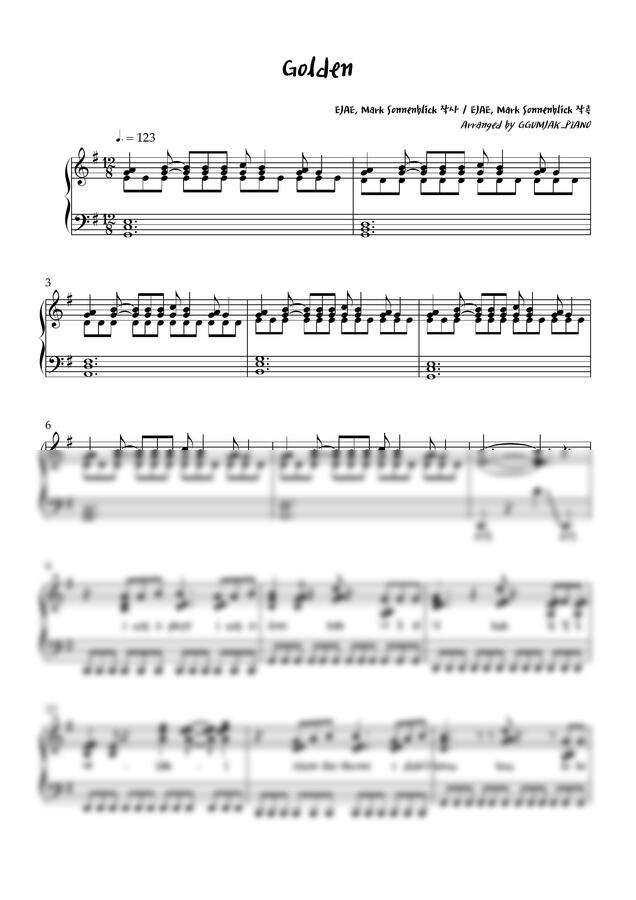 악보 > HUNTR/X - Golden (KPop Demon Hunters OST)