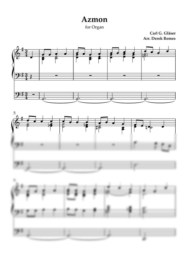 악보 > Carl G. Gläser - Azmon (오르간 전주곡)-찬450 by 악보다나와