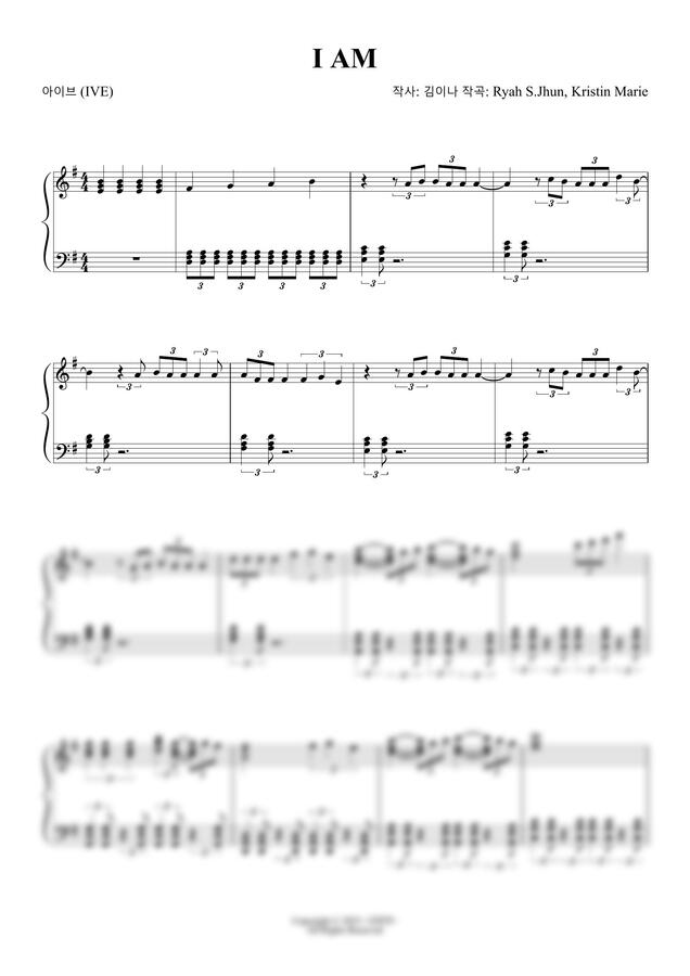 악보 > IVE (아이브) - I AM by 김광연
