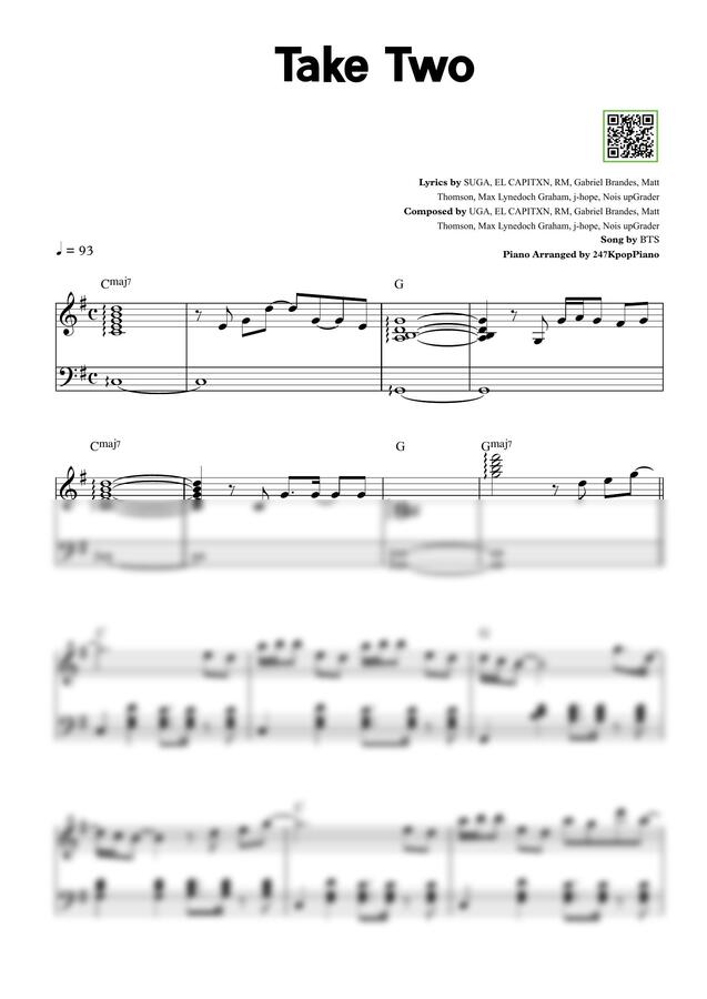 악보 > 방탄소년단 (BTS) - Take Two