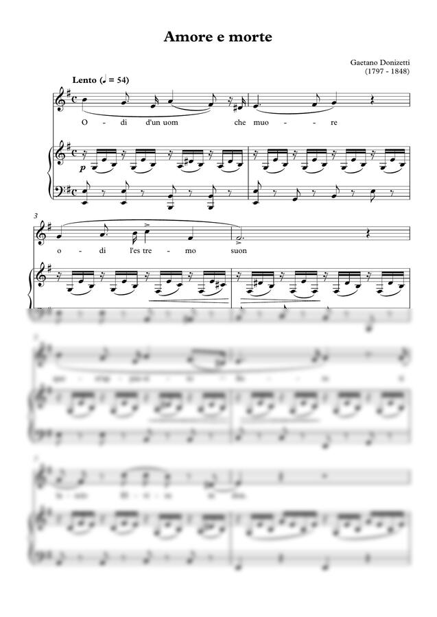 악보 > Gaetano Donizetti - Amore e morte(E minor) by 단쨉