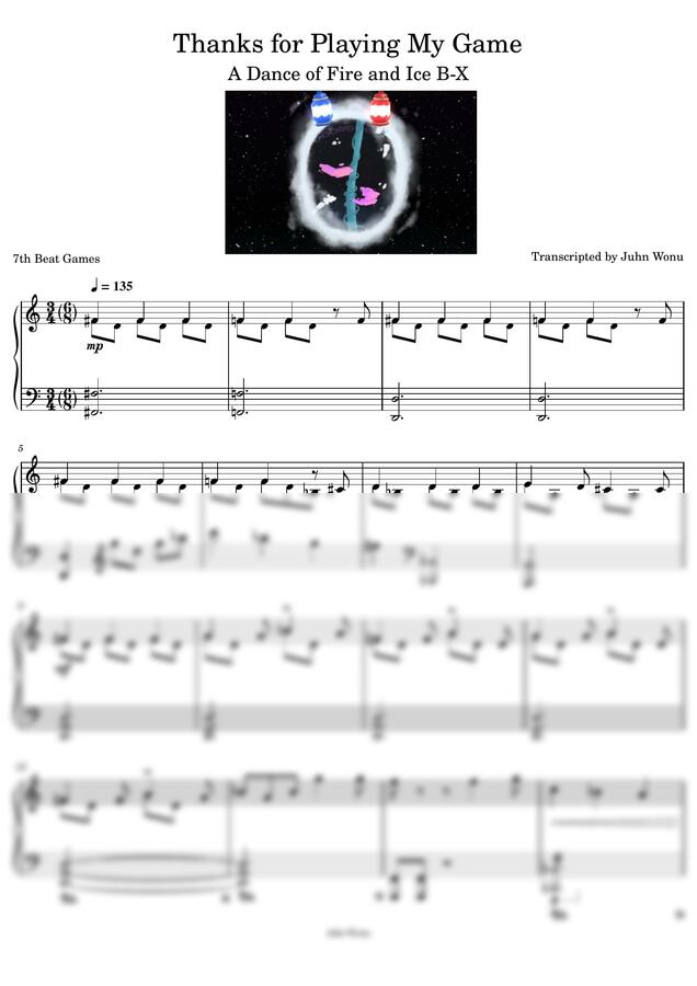 악보 > 얼불춤 OST - Thanks For Playing My Game by JW