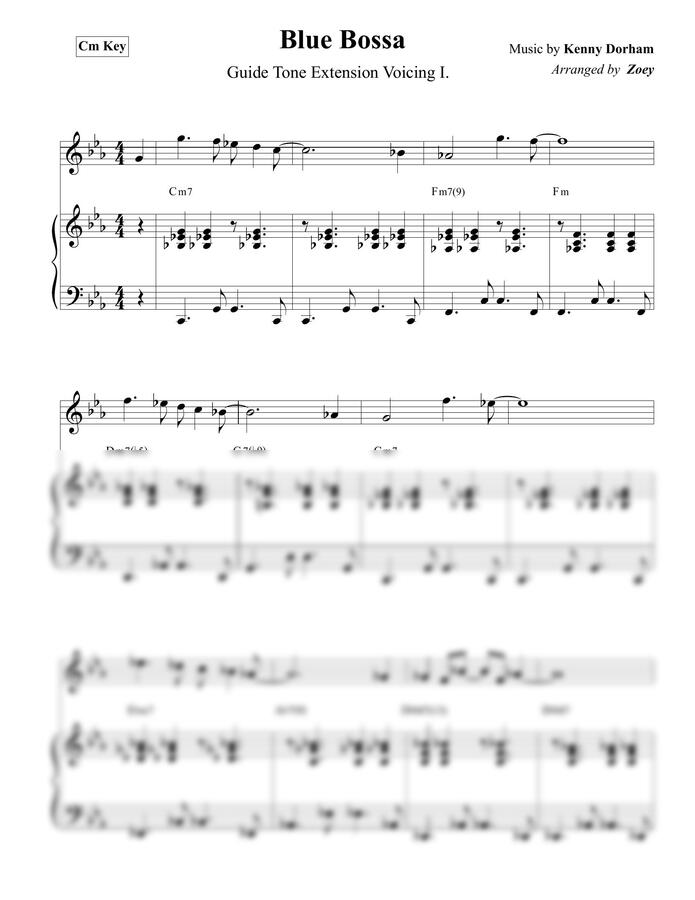 악보 > Kenny Dorham - Blue Bossa (comping) by Zoey