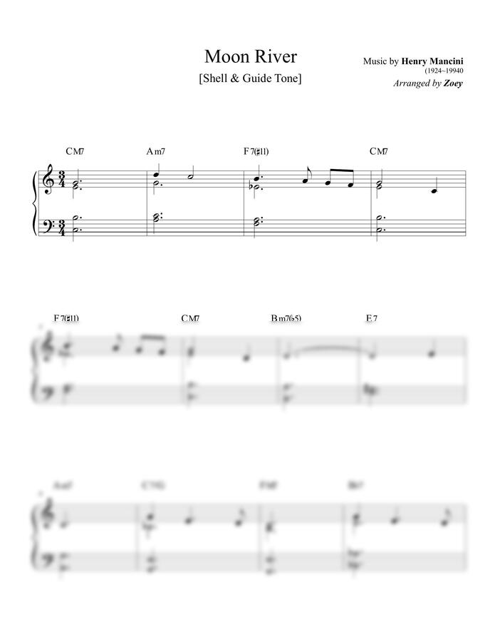 악보 > Henry Mancini - Moon River by Zoey