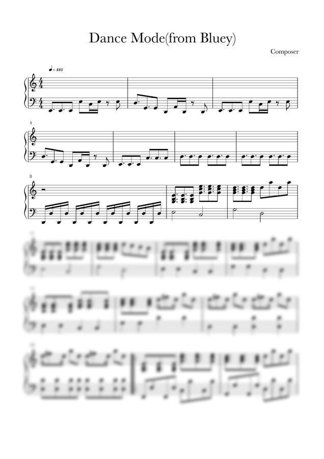 악보 > Bluey - Dance mode