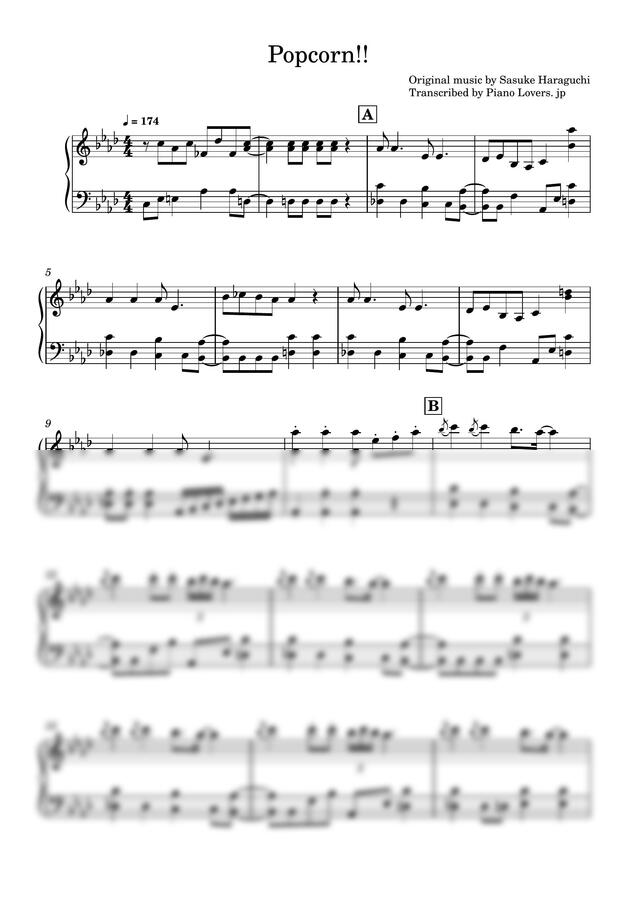 악보 > MAISONdes - Popcorn!! (헬로키티) by Piano Lovers. jp