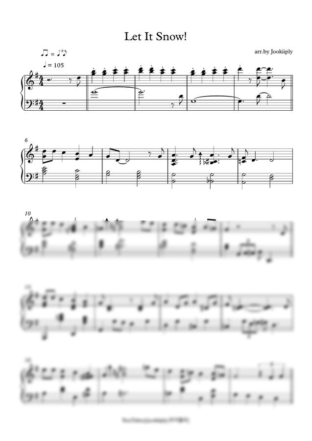 악보 > Let It Snow! (크리스마스노래/G) by 주키플리(Jookiiply)