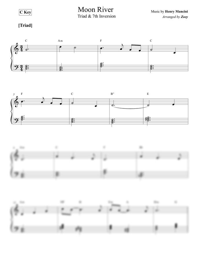 악보 > Henry Mancini - Moon River by Zoey