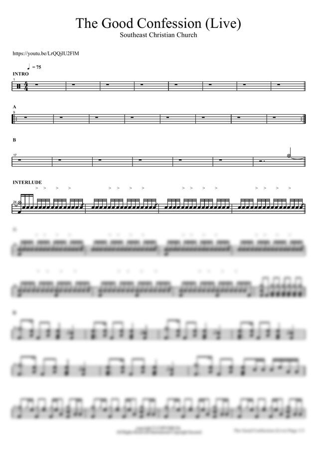 악보 > Southeast Christian Church - The Good Confession (Live) | COPYDRUM