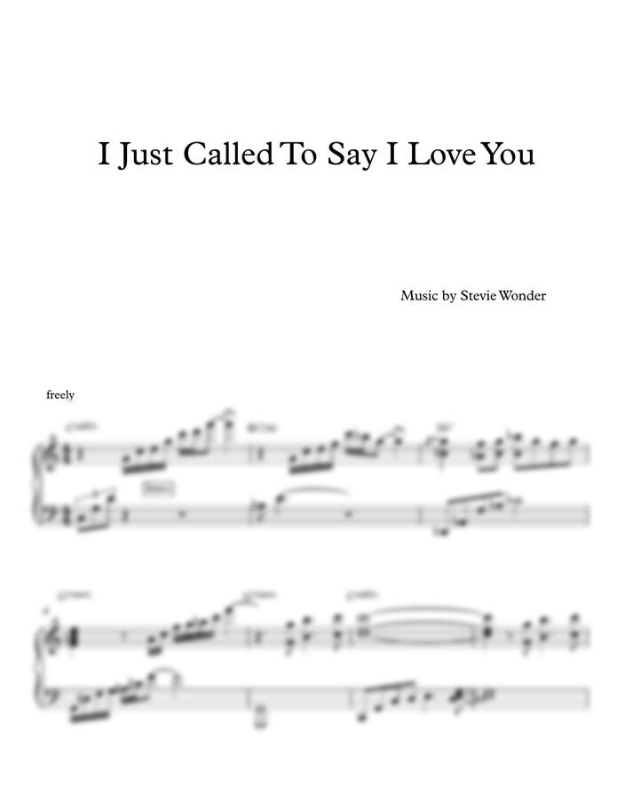 악보 > Stevie Wonder - I just called to say I love you (Pop jazz) by MIWHA