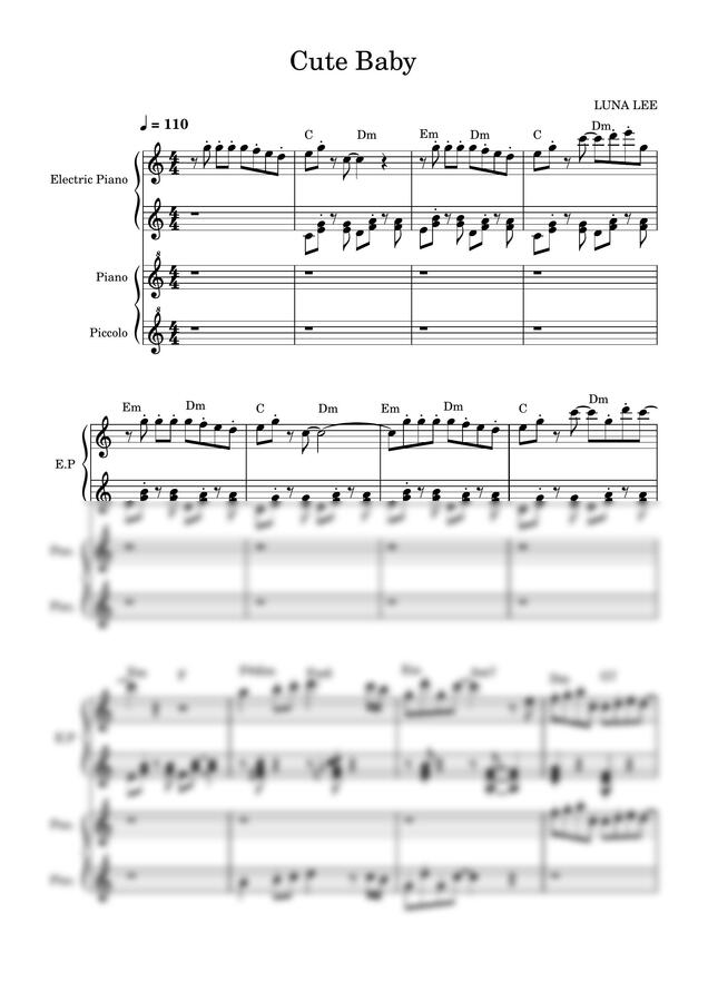 악보 > LUNA LEE - Cute Baby by LUNA LEE