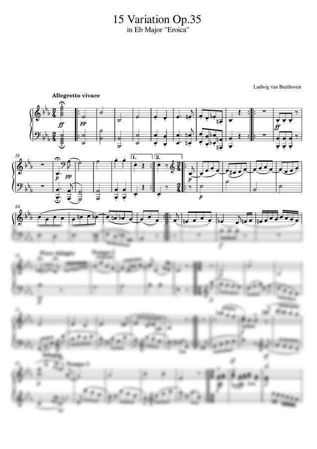 악보 > L. V. Beethoven (베토벤) - 15 Variation Op.35 (에로이카 변주곡) by JUNPIN