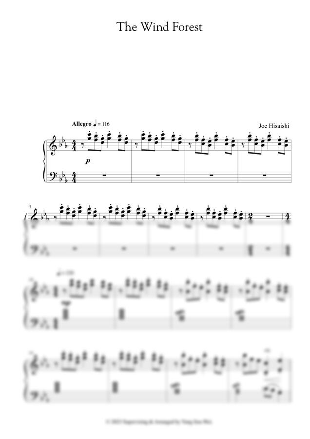악보 > 히사이시 조 - The Wind Forest (원본 판) by Yang Szu-Wei
