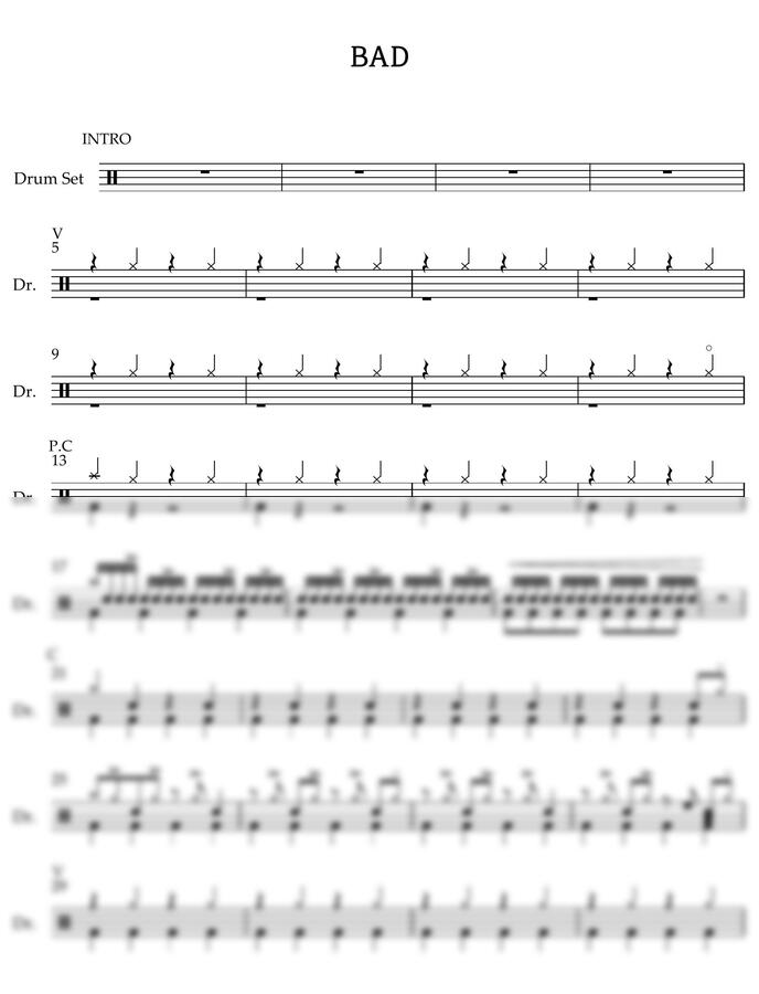 악보 > Christopher - bad by 장세형