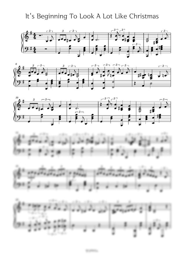 악보 > Michael Bublé - It's beginning to look a lot like Christmas (재즈 편곡) by 한냣