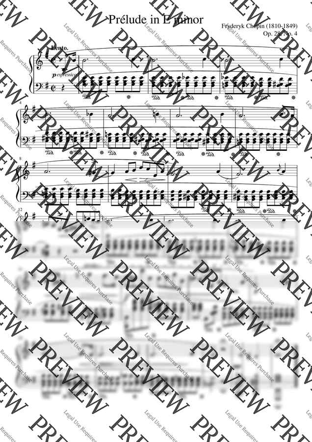 악보 > F. Chopin - Prelude in E minor Op.28 No.4