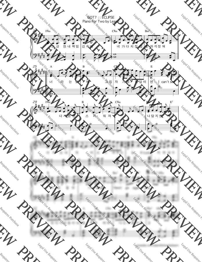 악보 > GOT7 (갓세븐) - ECLIPSE by LeannCho