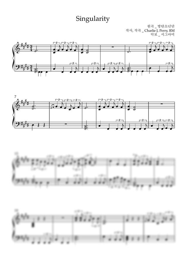 악보 > 방탄소년단 (BTS) - Singularity by SigmaMi시그마미