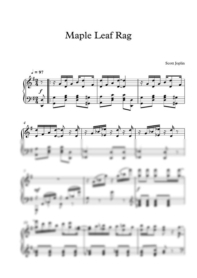 악보 > Scott Joplin - Maple Leaf Rag (쉬운 조성)