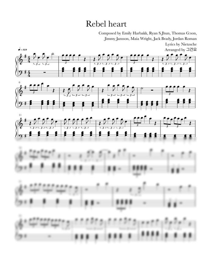 악보 > 아이브 - Rebel heart by 그건요
