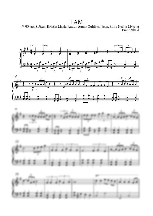 악보 > 아이브 - I AM 2가지악보 (바이엘,체르니 버전) by 쌤써니
