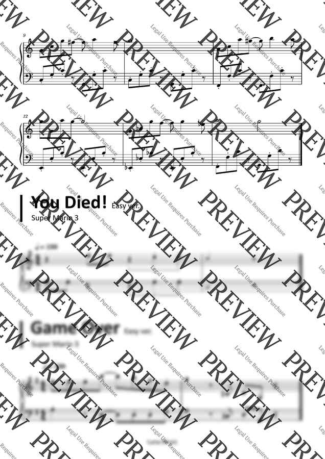 악보 > 슈퍼마리오 3 OST - 월드맵 3 : Water Land + Underwater Theme + You Died ...