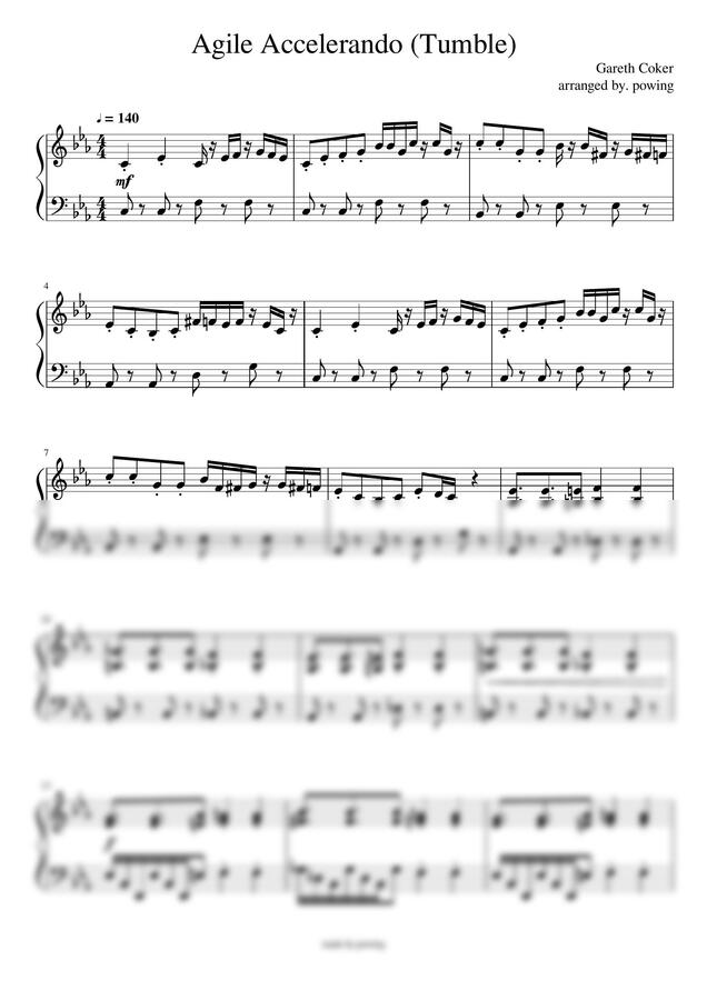 악보 > Gareth Coker - Agile Accelerando(Tumble) by Powing