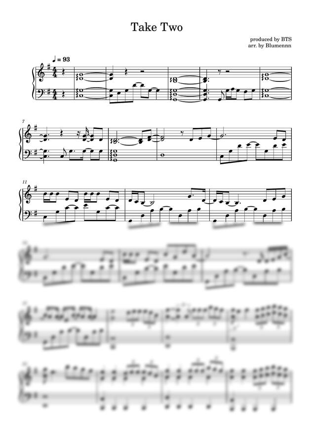 악보 > 방탄소년단 (BTS) - Take Two by Blumennn